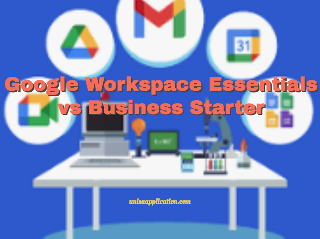 Google Workspace Essentials vs Business Starter - UNISA Application 2026