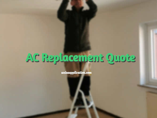 AC Replacement Quote - UNISA Application 2025